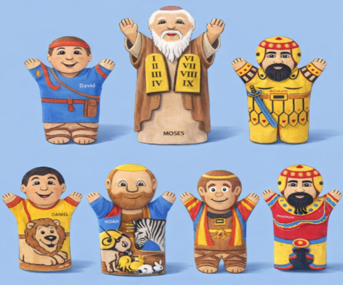 7 Biblical Characters Hand Puppets – America's Play
